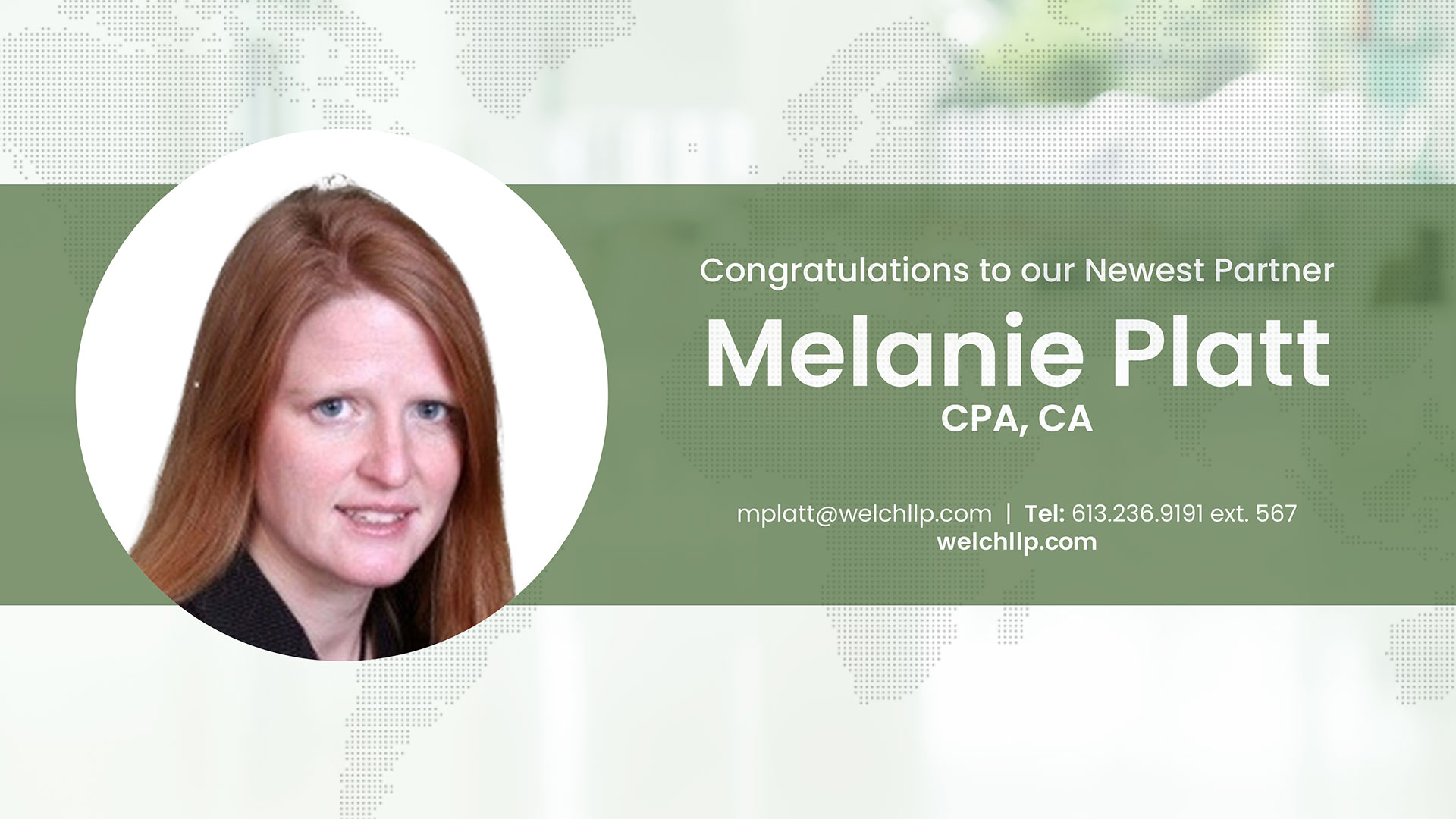 Congratulations Melanie Platt, Newest Partner at Welch LLP - Welch LLP